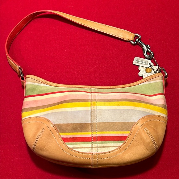 Coach | Bags | Coach Hampton Striped Twill Mini Hobo Bag 6x | Poshmark